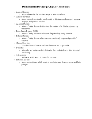 Developmental Psychology Chapter 10 Vocabulary - Developmental ...