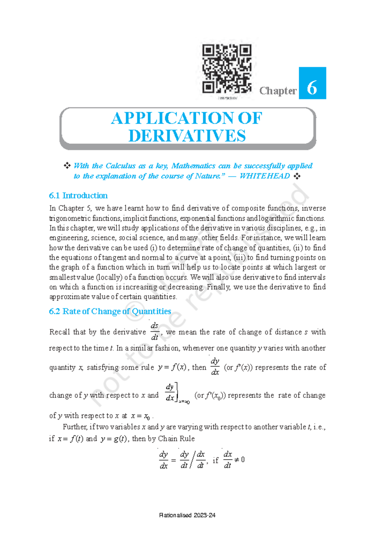 Application of derivatives - v With the Calculus as a key, Mathematics ...