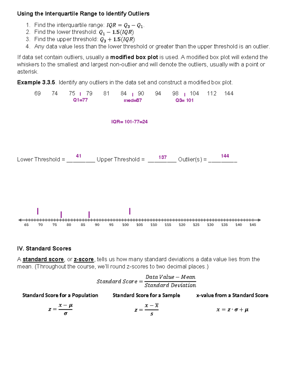 Chapter 3 Notes Pg 11 - Using the Interquartile Range to Identify ...