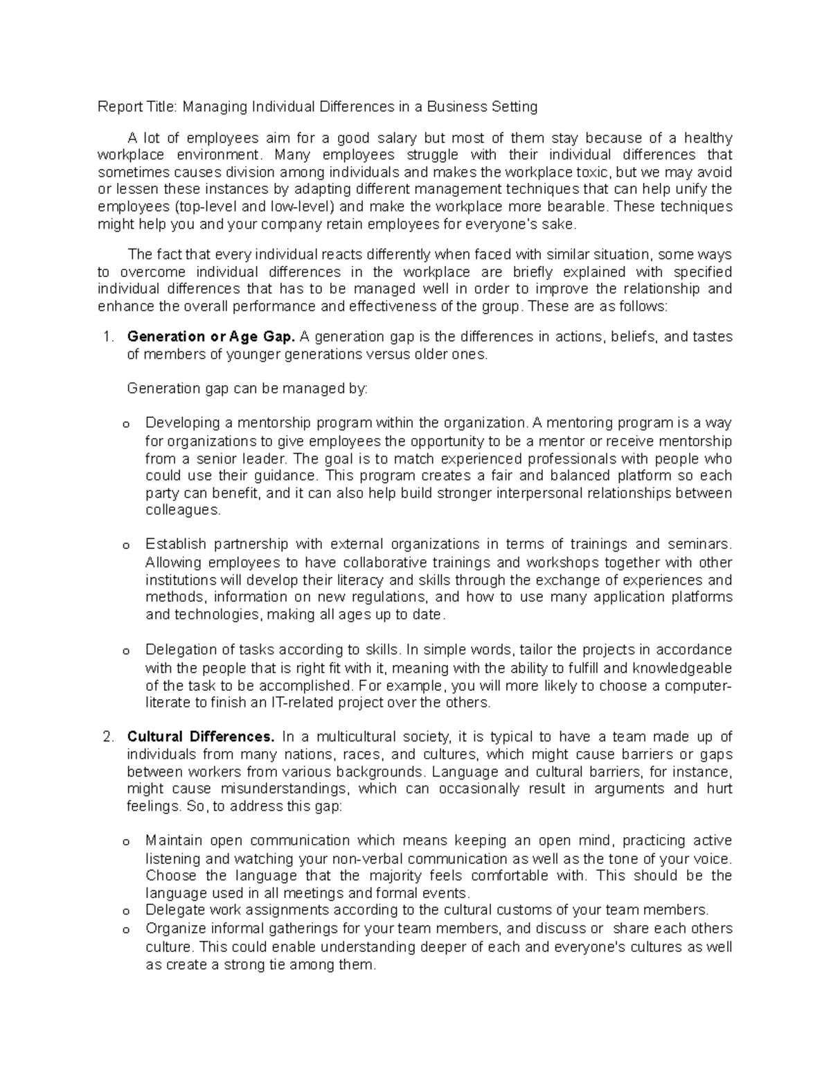 Mgmt-151-report - For academic purpose - Report Title: Managing ...
