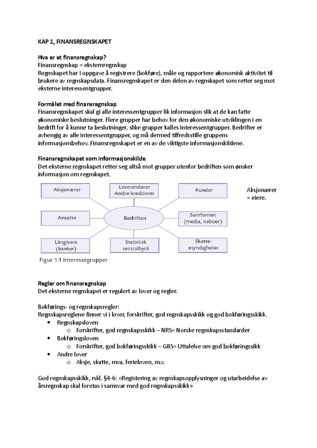 KAP 1, Finansregnskapet - KAP 1, FINANSREGNSKAPET Hva er et ...