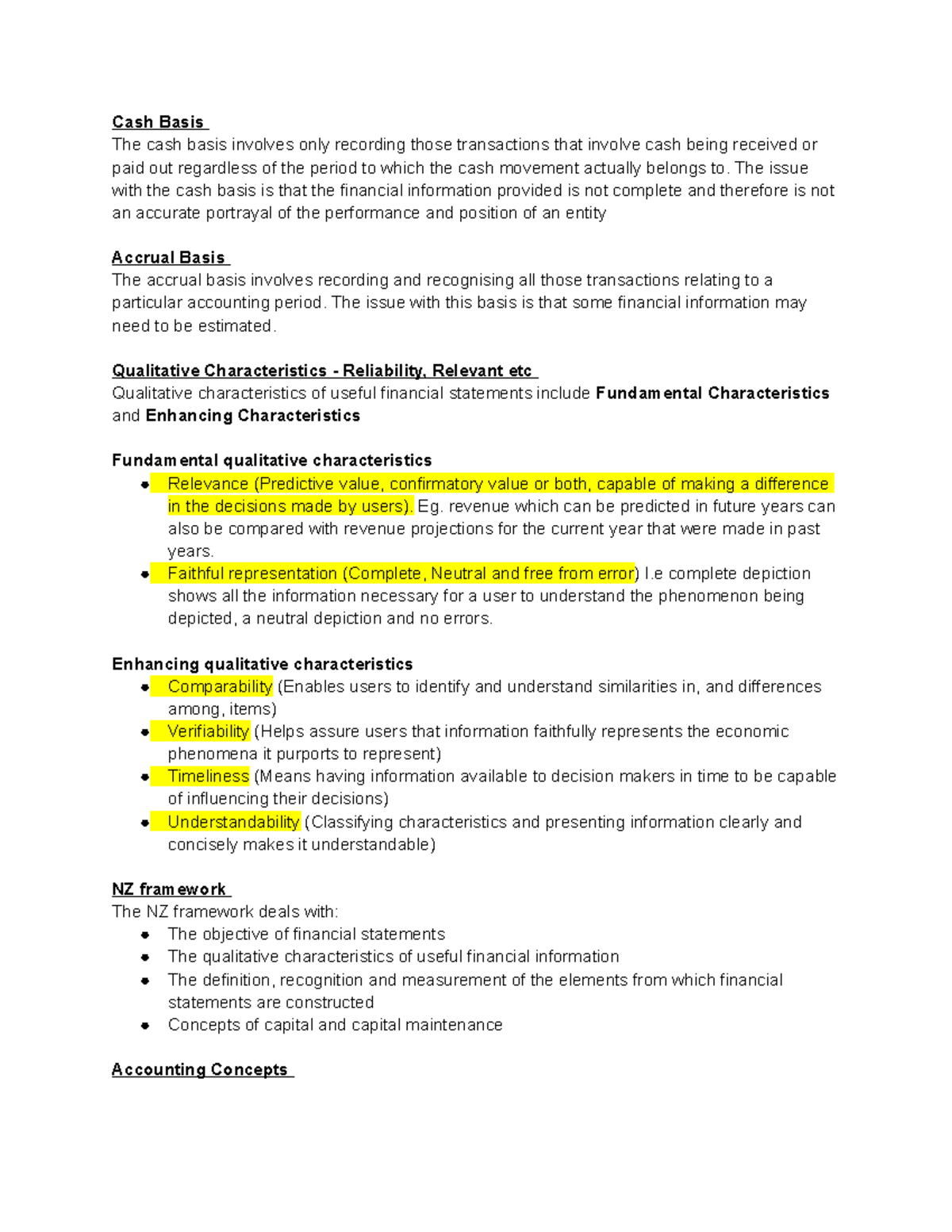 Accounting revision - ACCTN101 (Financial Accounting Test 1) - Cash ...