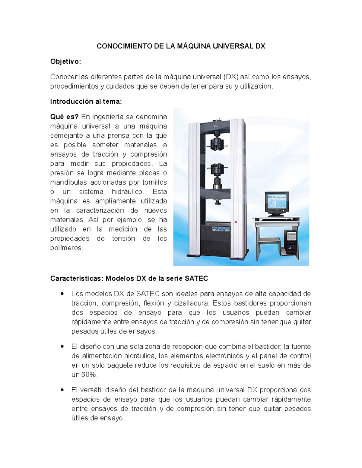 38528560 Conocimiento DE LA Maquina Universal DX - CONOCIMIENTO DE LA ...