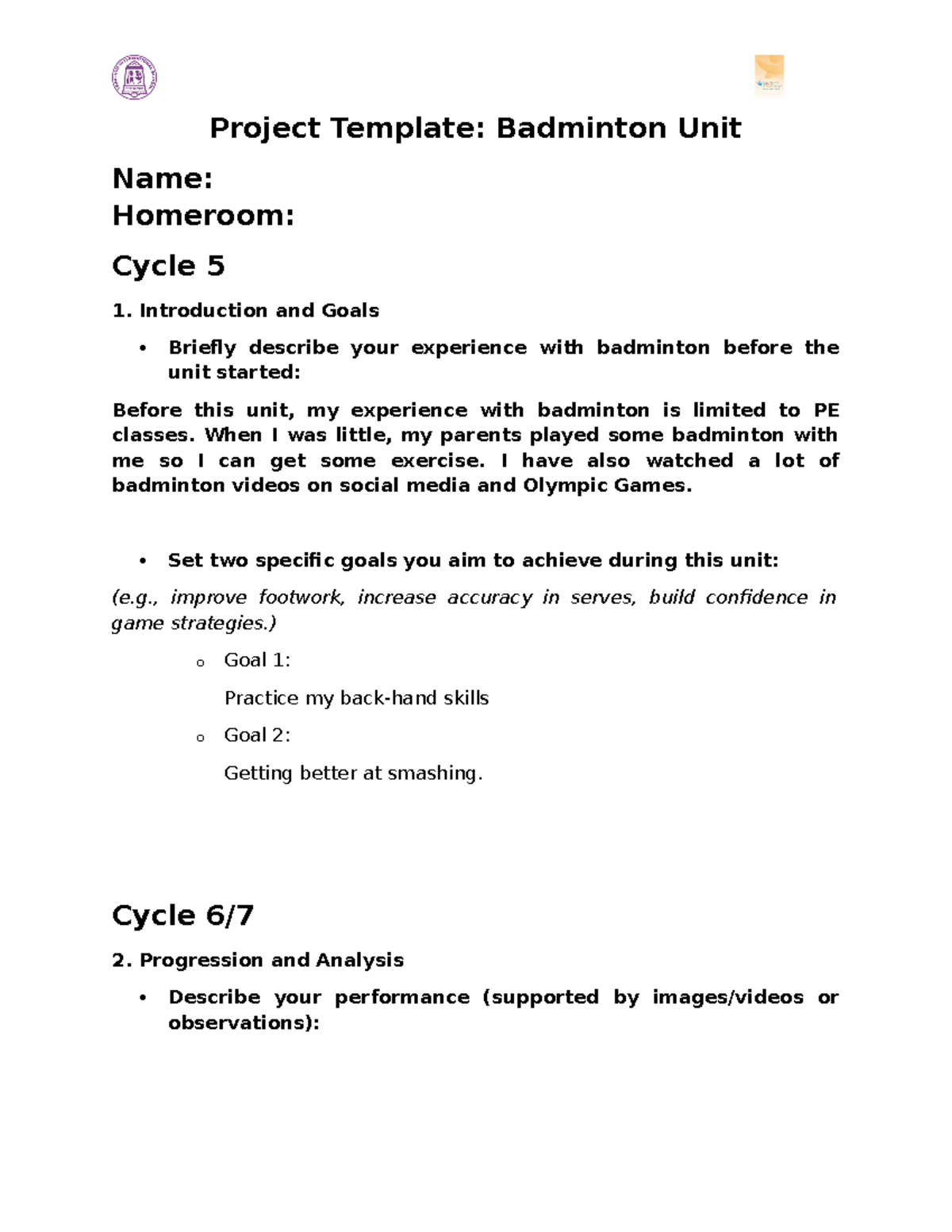 Project Template Badminton 2 - Introduction and Goals Briefly describe ...