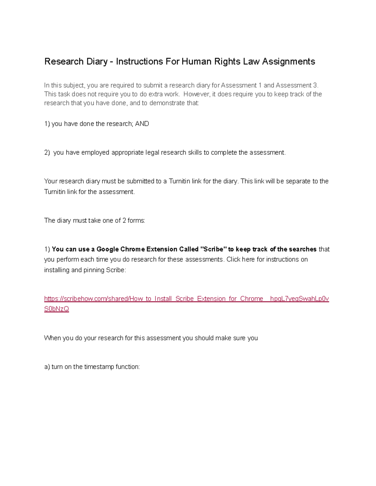 Research Diary - Instructions - This task does not require you to do ...