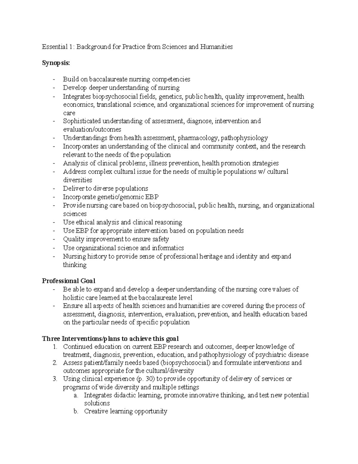 Essential 1- Background for Practice from Sciences and Humanities ...