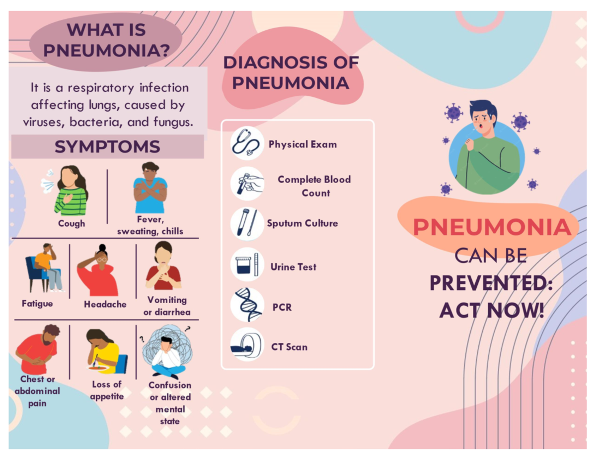 Pneumonia Pamphlet BS Nursing Studocu