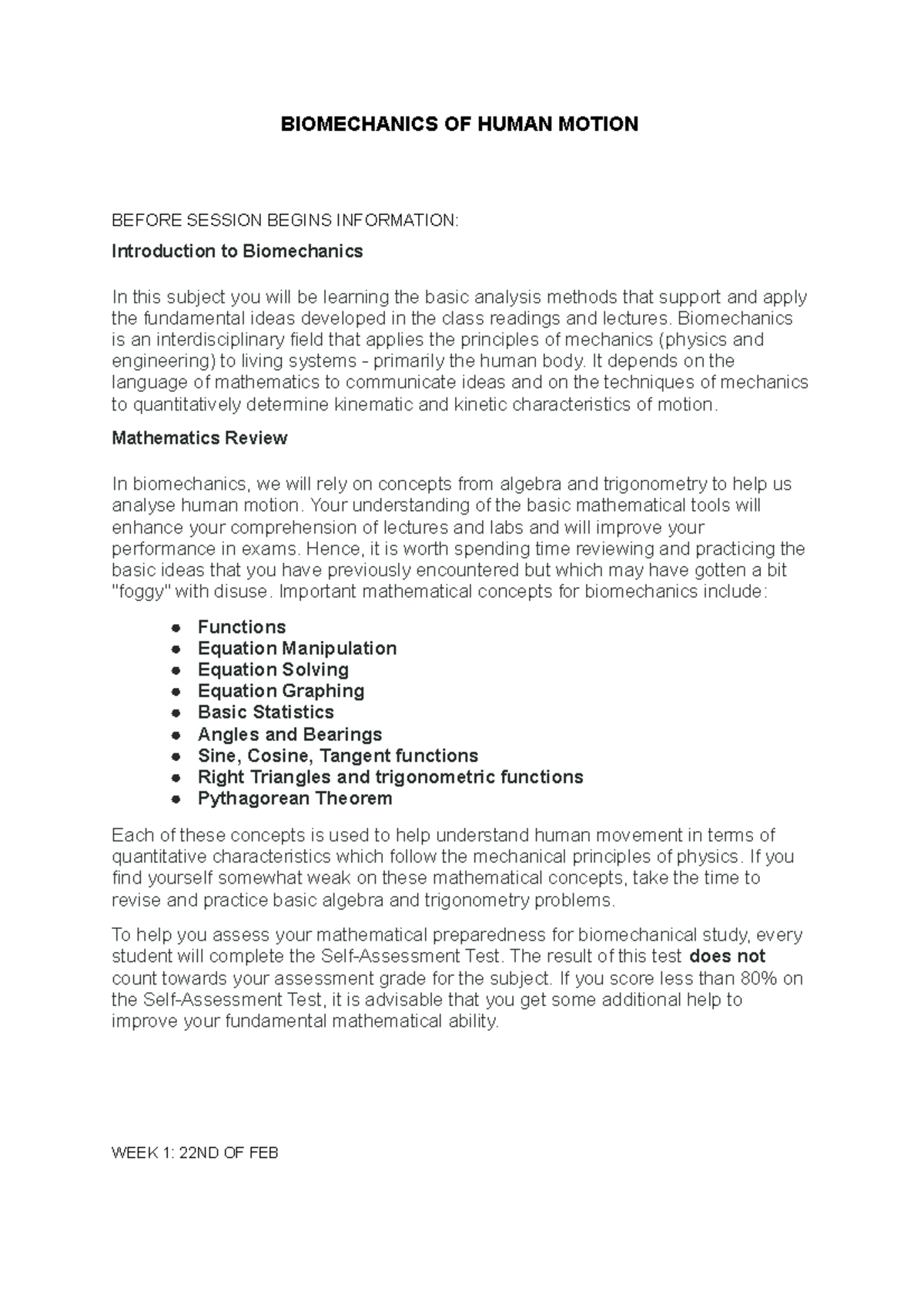 Biomechanics of Human Motion - BIOMECHANICS OF HUMAN MOTION BEFORE ...