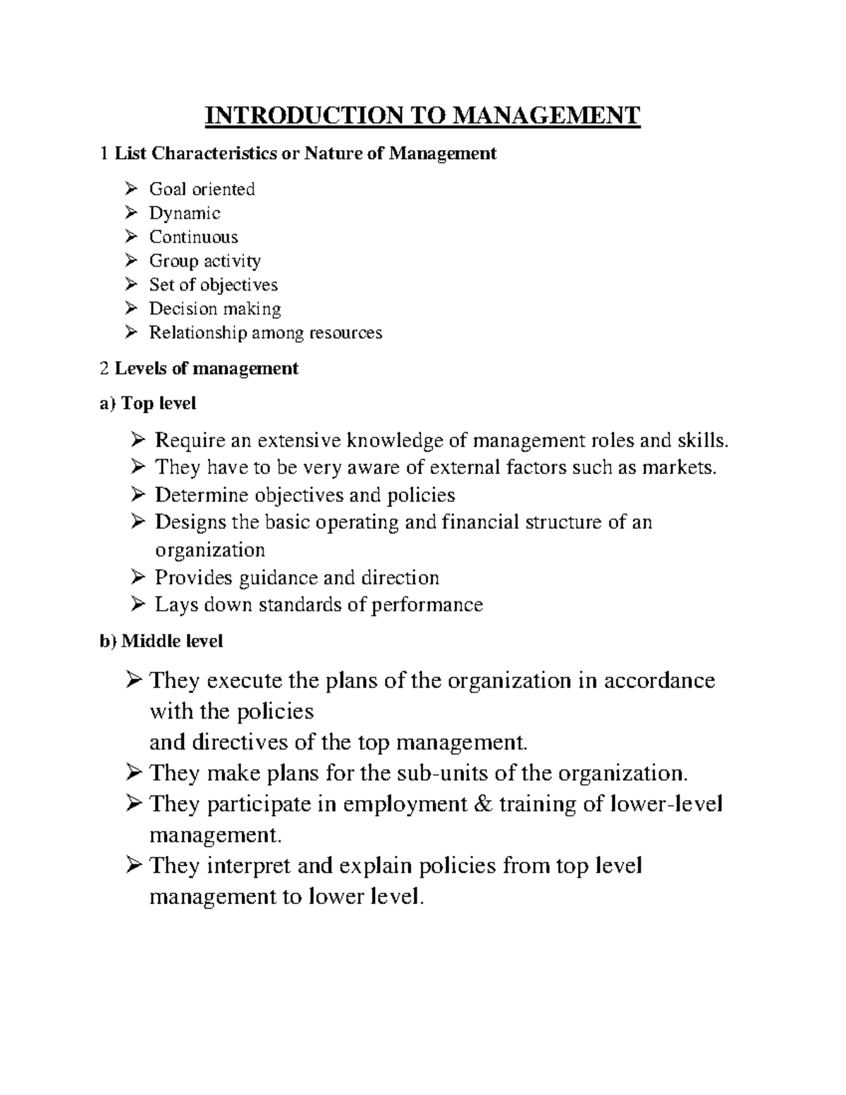 PPM Questions AND Answers - INTRODUCTION TO MANAGEMENT 1 List ...