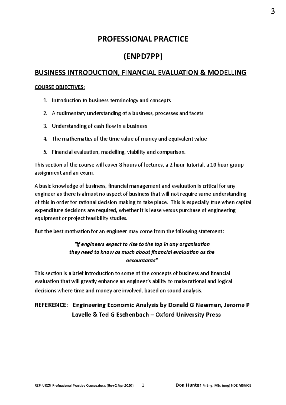 UKZN Professional Practice Course - PROFESSIONAL PRACTICE (ENPD7PP ...