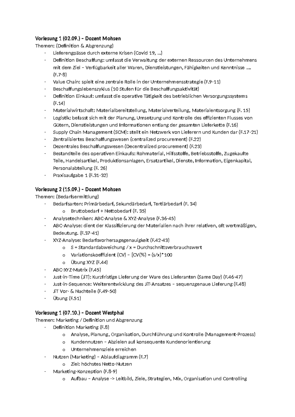 Zusammenfassung BFM - Vorlesung 1 (02.) – Dozent Mohsen Themen ...