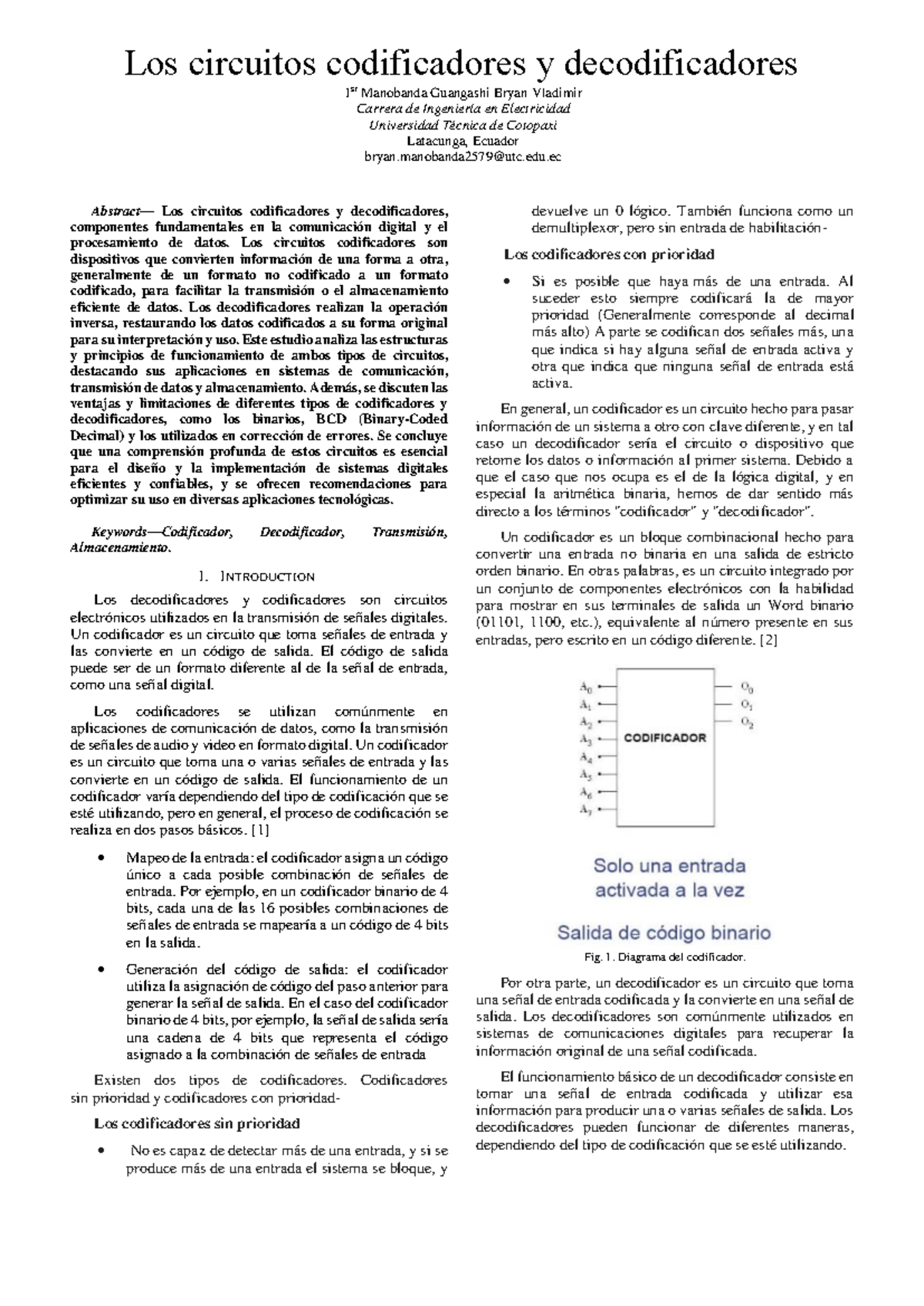 Paper codificadores y decodificadores - Los circuitos codificadores y ...