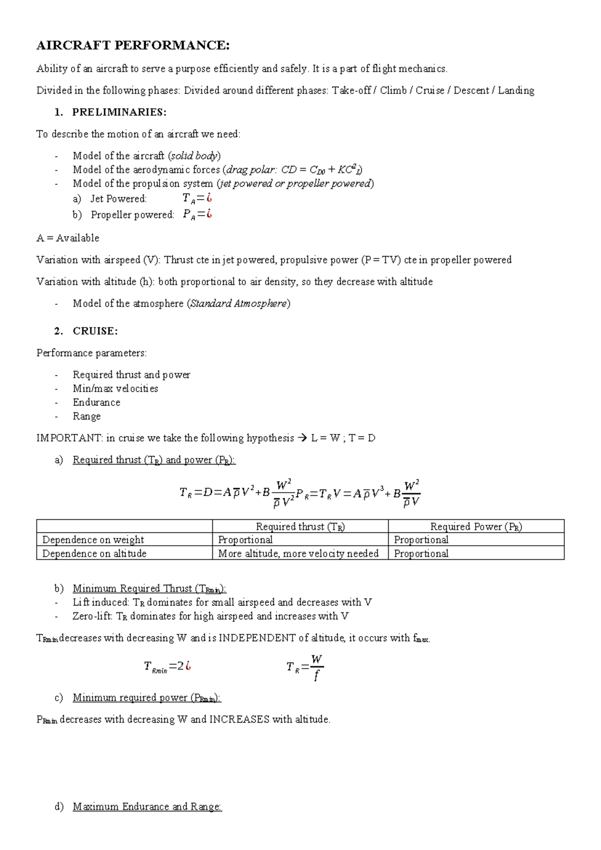 BLO3 - blo3 - AIRCRAFT PERFORMANCE: Ability of an aircraft to serve a purpose efficiently and ...
