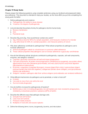 Chapter 16 Study Guide - Microbiology Chapter 16 Study Guide Please ...