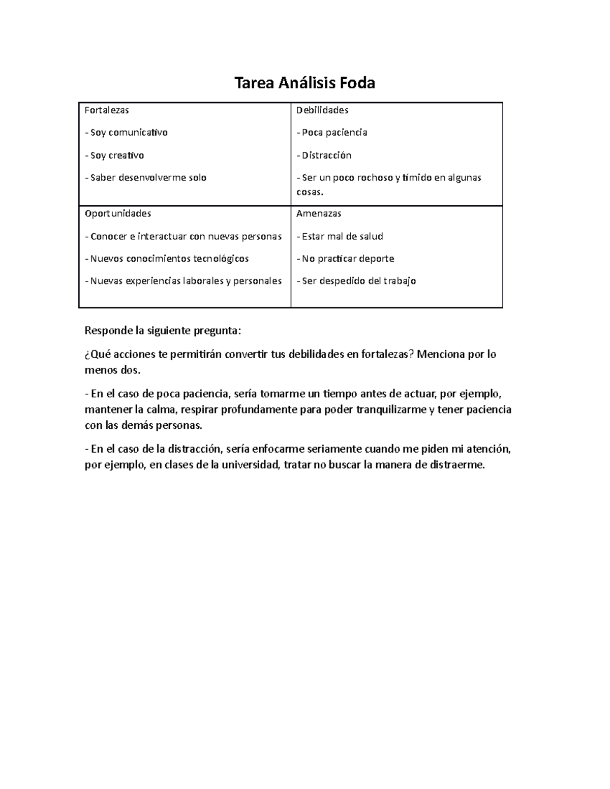 IVU Actividad 9 Carlos Miranda - Tarea Análisis Foda Fortalezas Soy ...