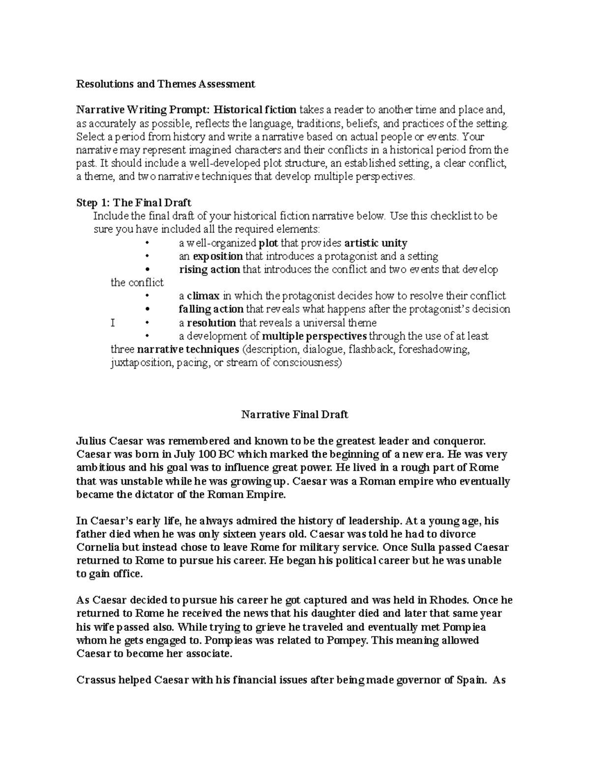 JCE - wwwww - Resolutions and Themes Assessment Narrative Writing ...