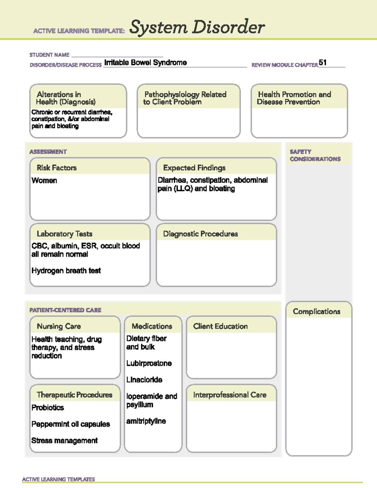 IBS System Disorder - IBS - 1212C - Studocu