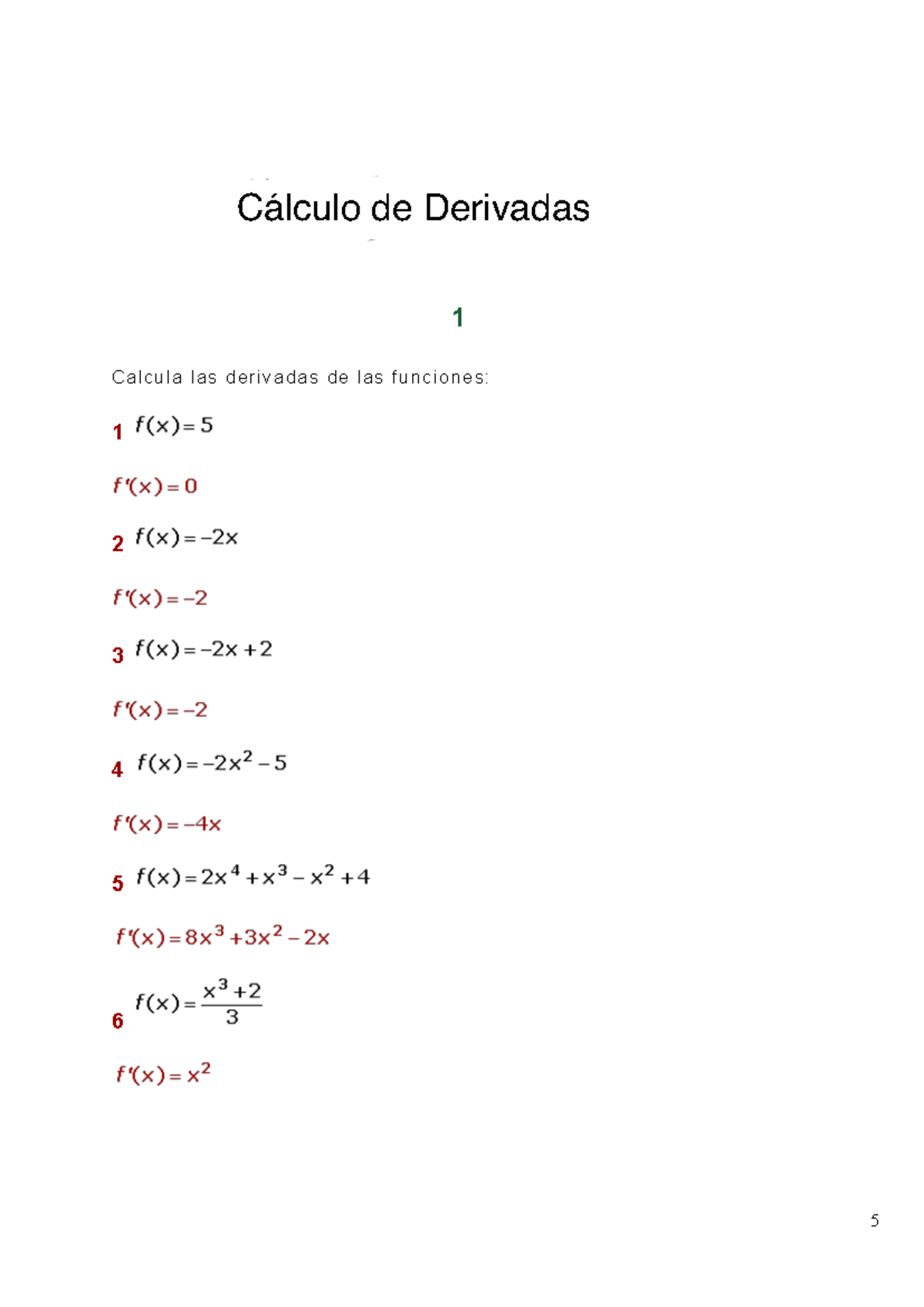 Ficha 1 Ejercicios resueltos Cálculo Derivadas - 11 Der i var im plic it am ent e: 1 2 ...