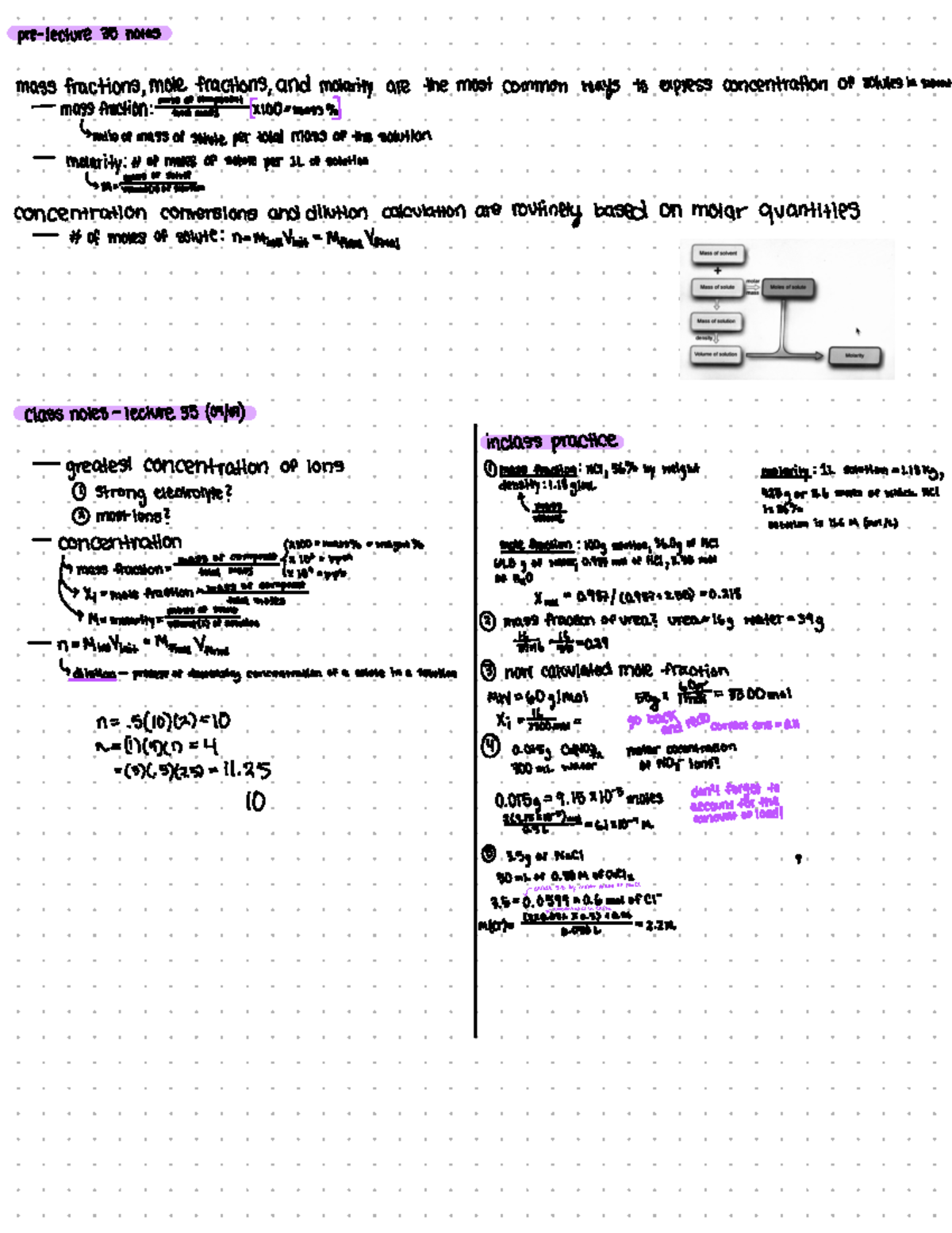 Notes 5 - pre-lecture 35 notes massfractions. Mass of motions, and ...