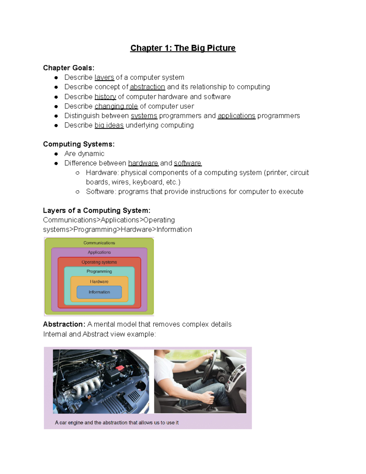 Chapter 1 ITM 207 Computer Enabled Problem Solving - Chapter 1: The Big Picture Chapter Goals ...