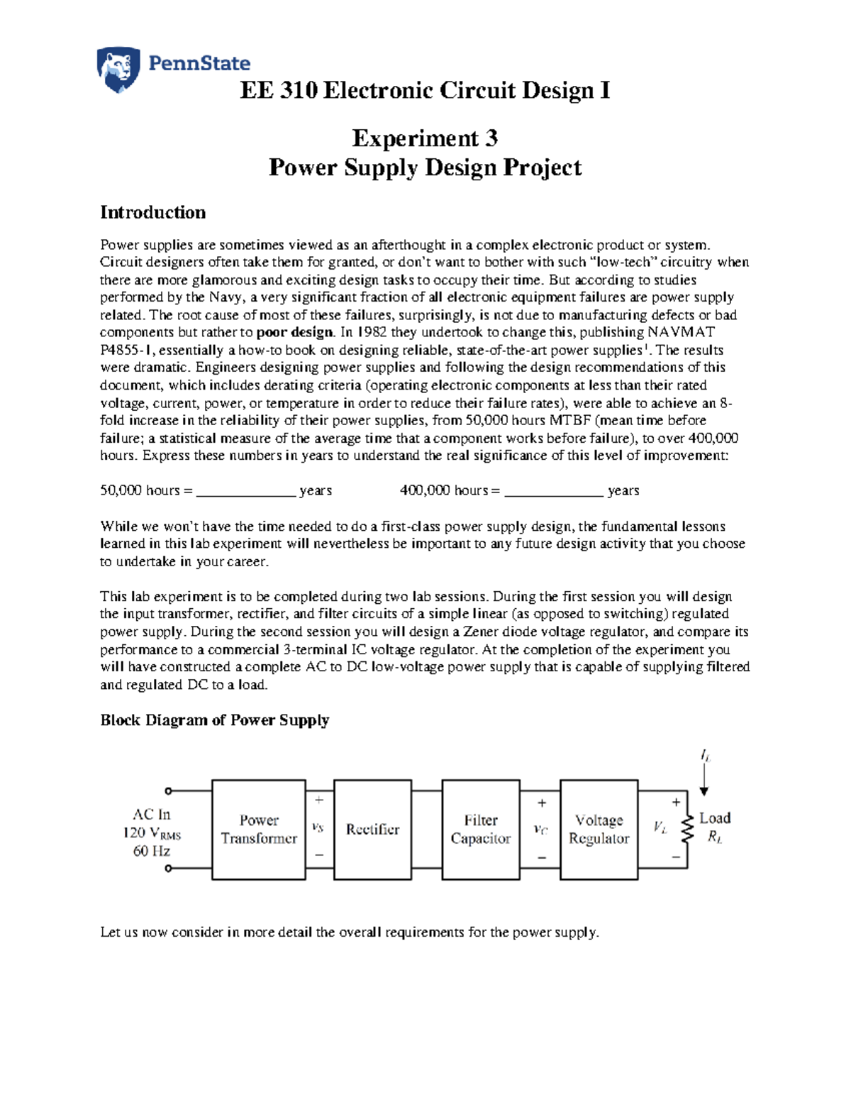 Lab 3 - Lab 3 Instructions - EE 310 Electronic Circuit Design I ...