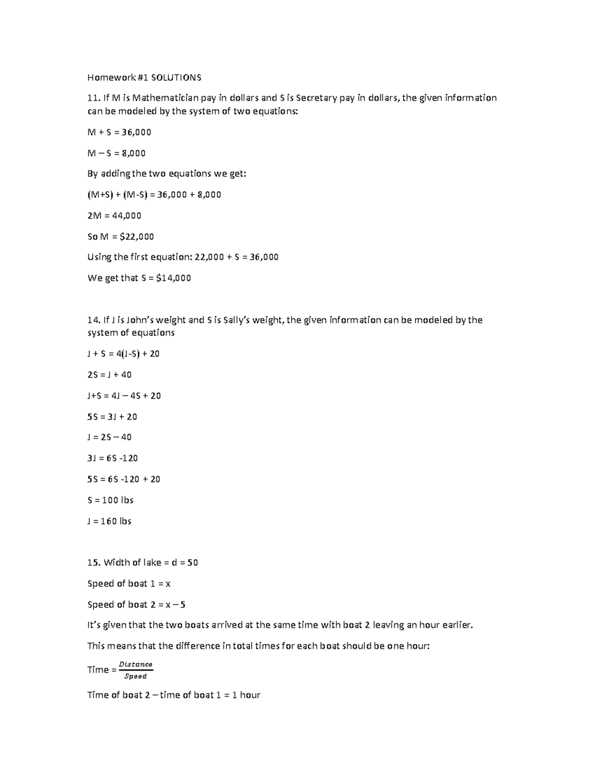 Solutions Homework 1 Homework 1 Solutions If M Is Mathematician Pay