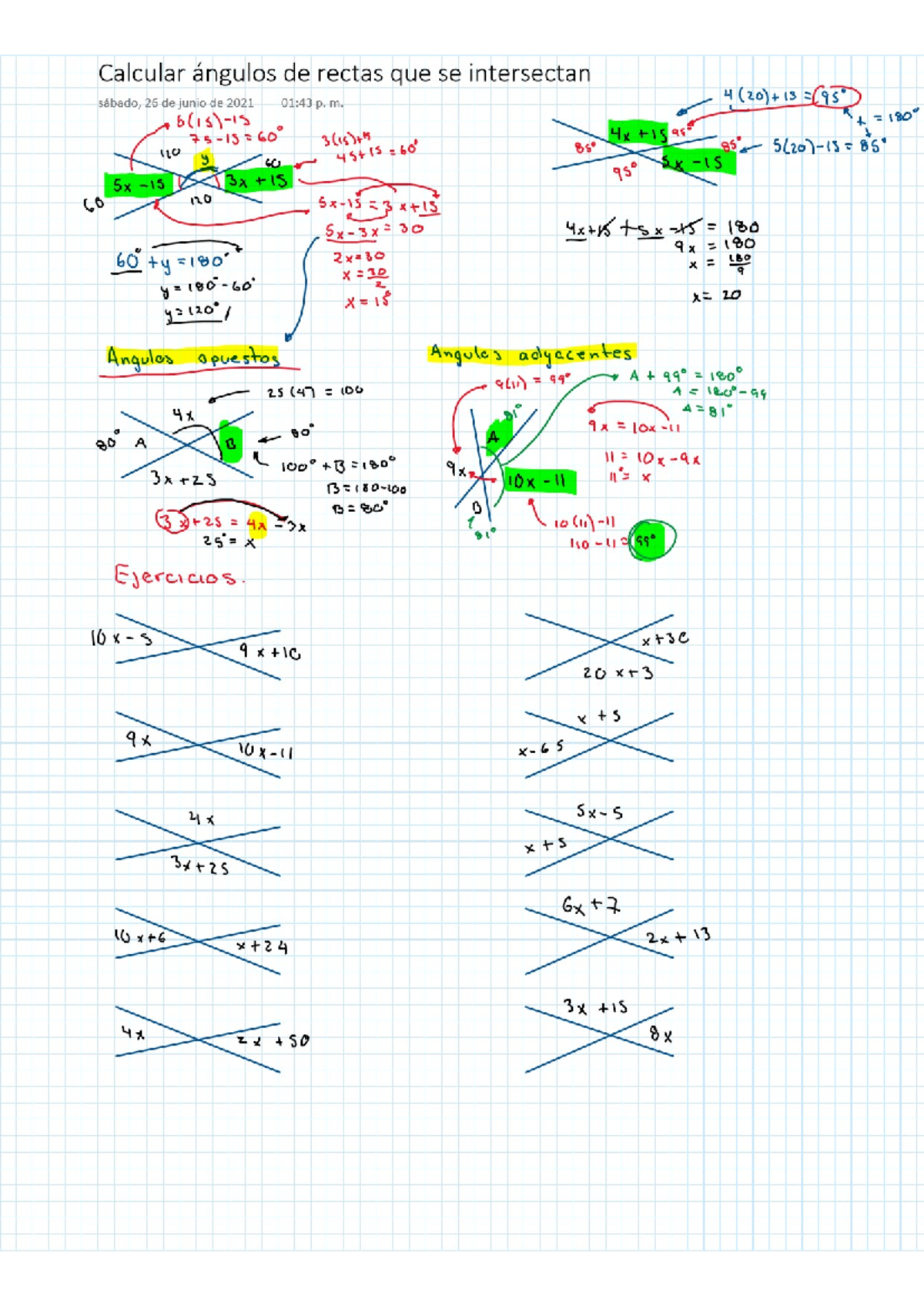 Trigo+8 - Calcular ángulos de rectas que se intersectan sábado, 26 de ...
