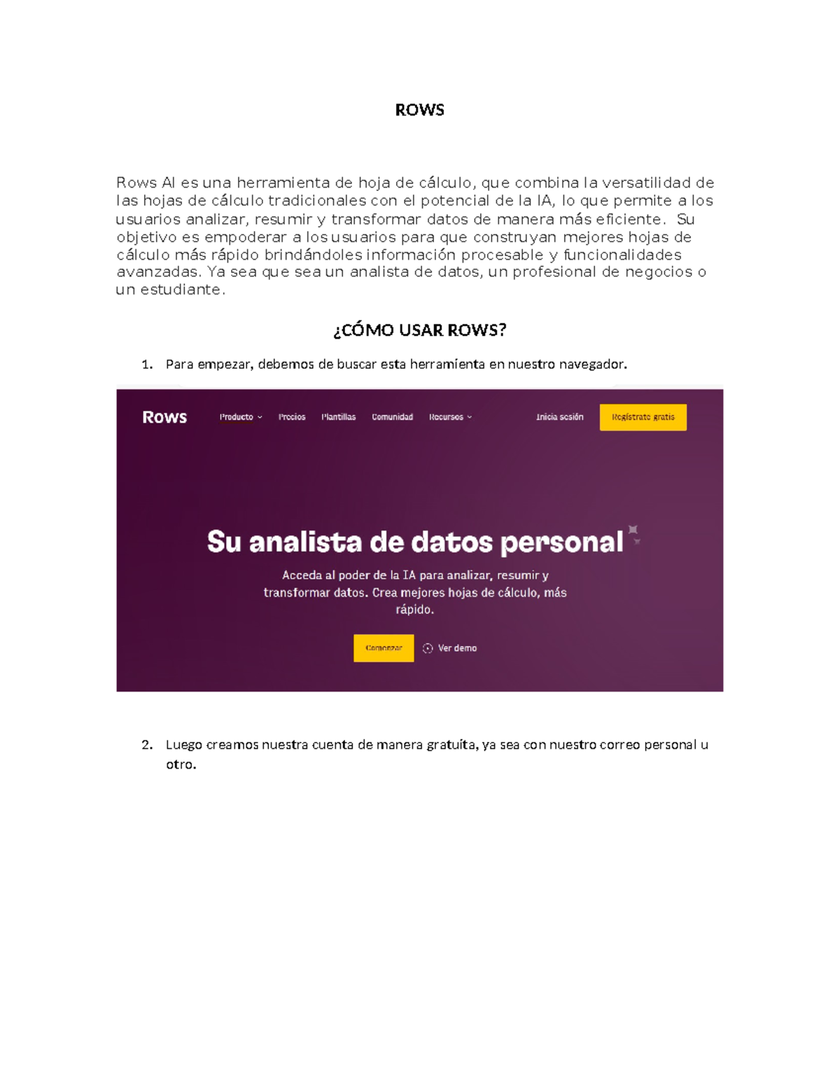 Rows AI, Spreadsheet AI - ROWS Rows AI es una herramienta de hoja de cálculo, que combina la ...