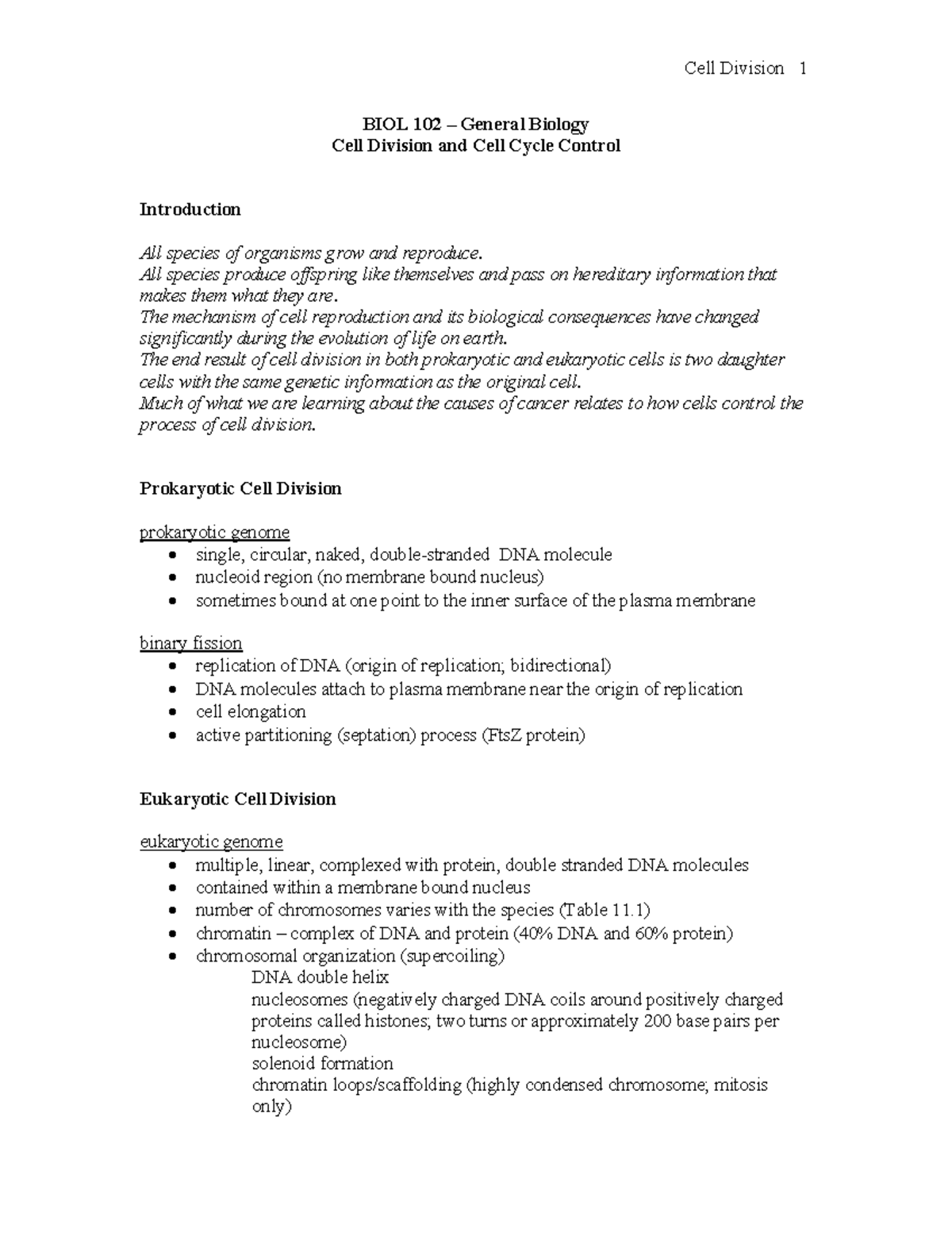 Cell Division and Cell Cycle Control - BIOL 102 – General Biology Cell ...