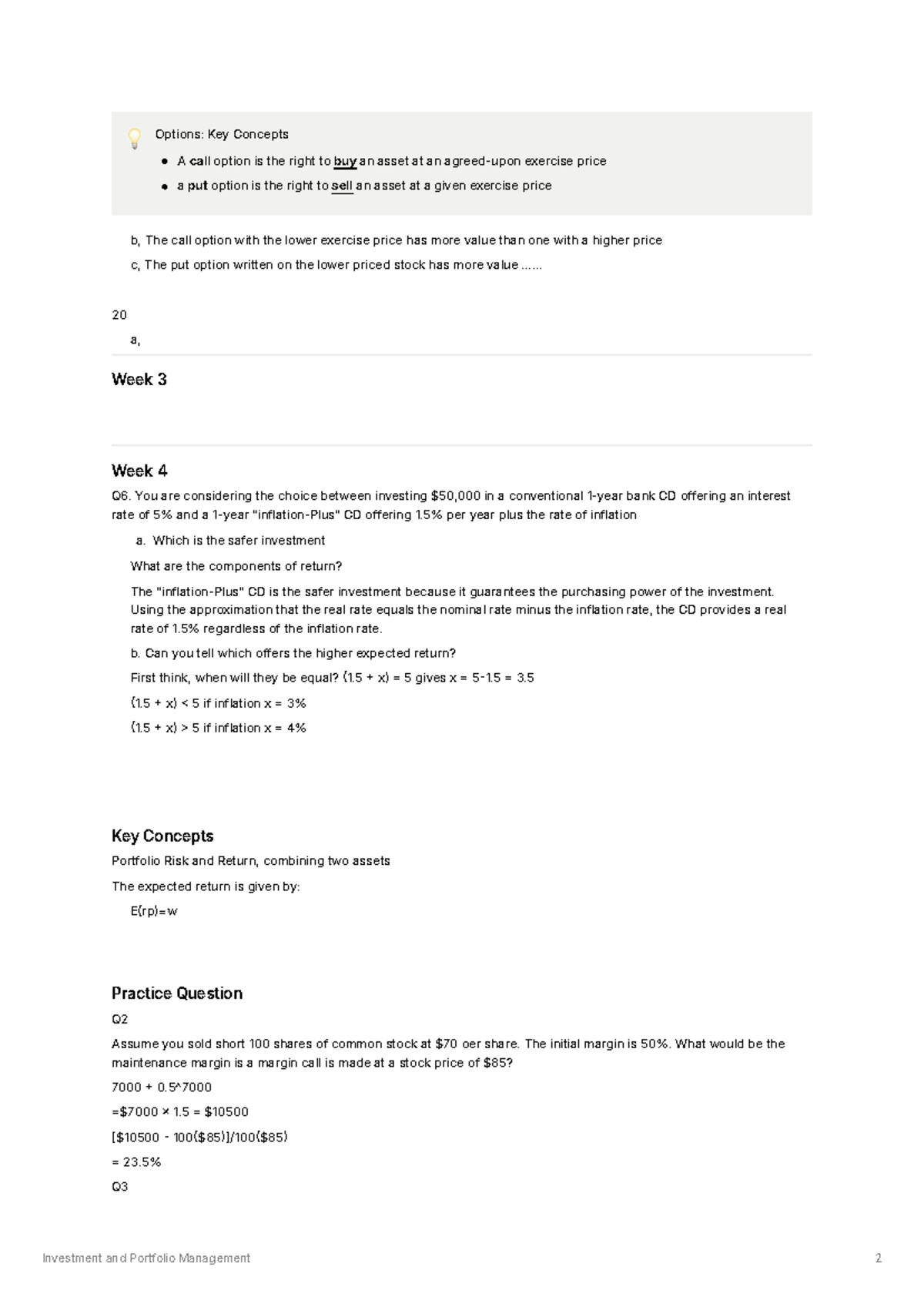 Investment and Portfolio Management Tut Questions - Investment and ...