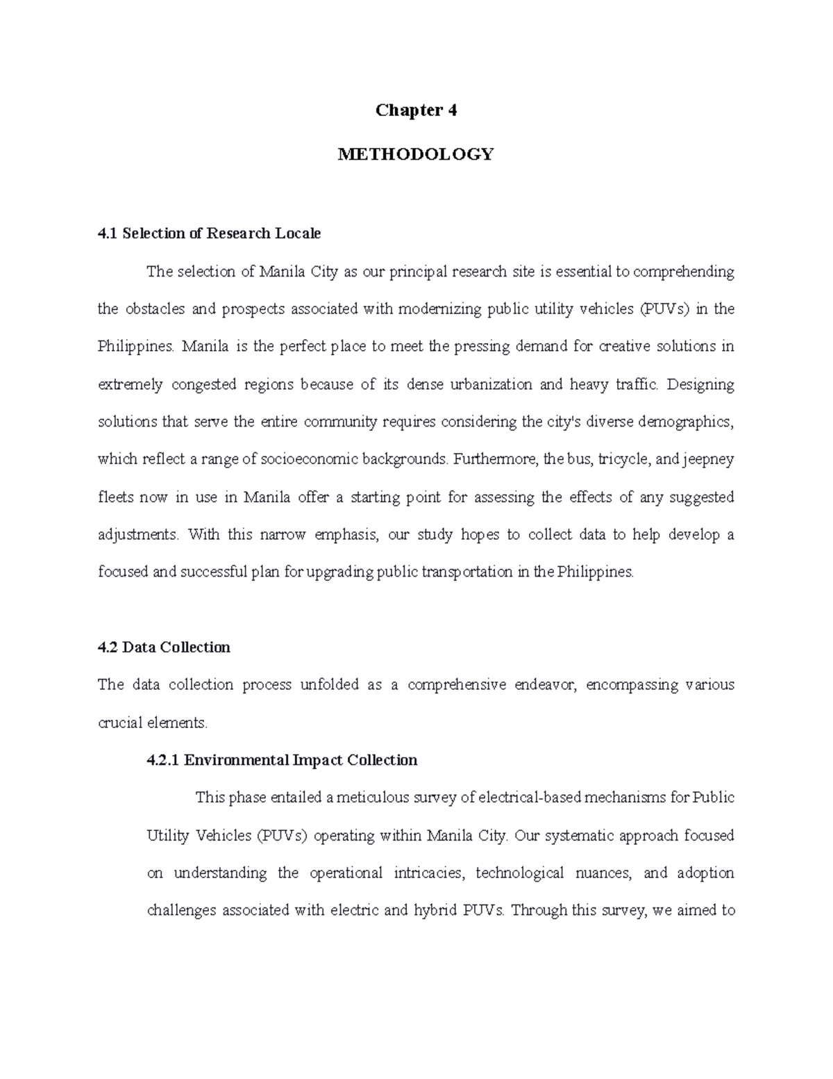 RES101-2 E01 Chapter-4 - Chapter 4 METHODOLOGY 4 Selection of Research ...