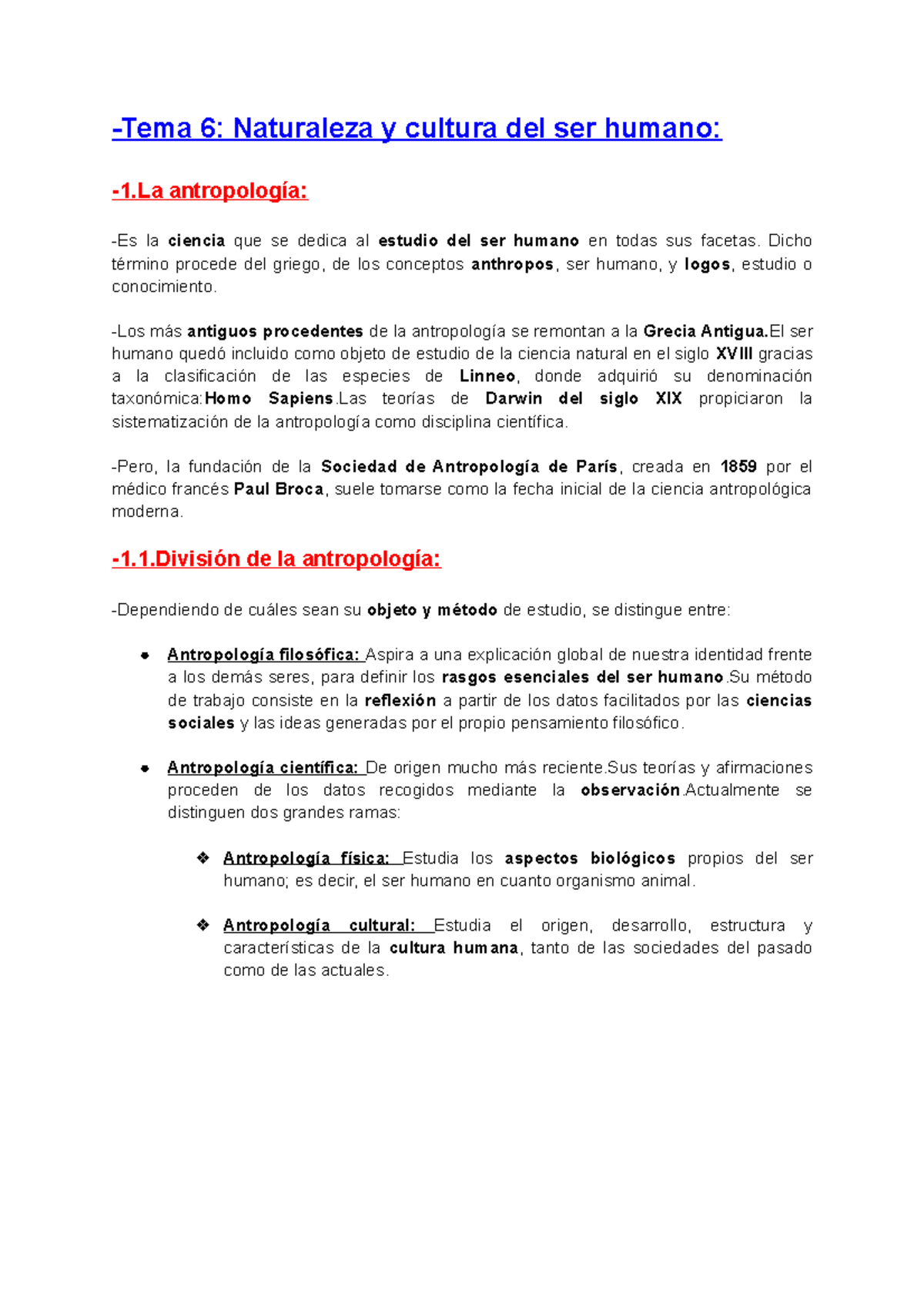 Tema 6 Naturaleza y cultura del ser humano -Tema 6: Naturaleza y cultura del ser humano: -1 ...