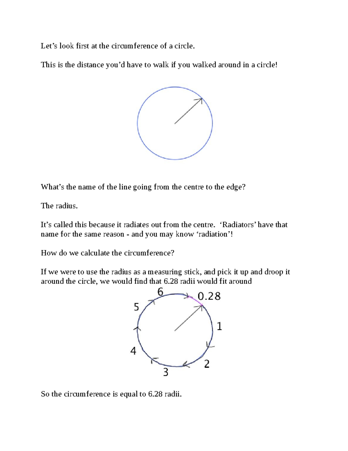 The Math Hack Book - Let’s look first at the circumference of a circle ...
