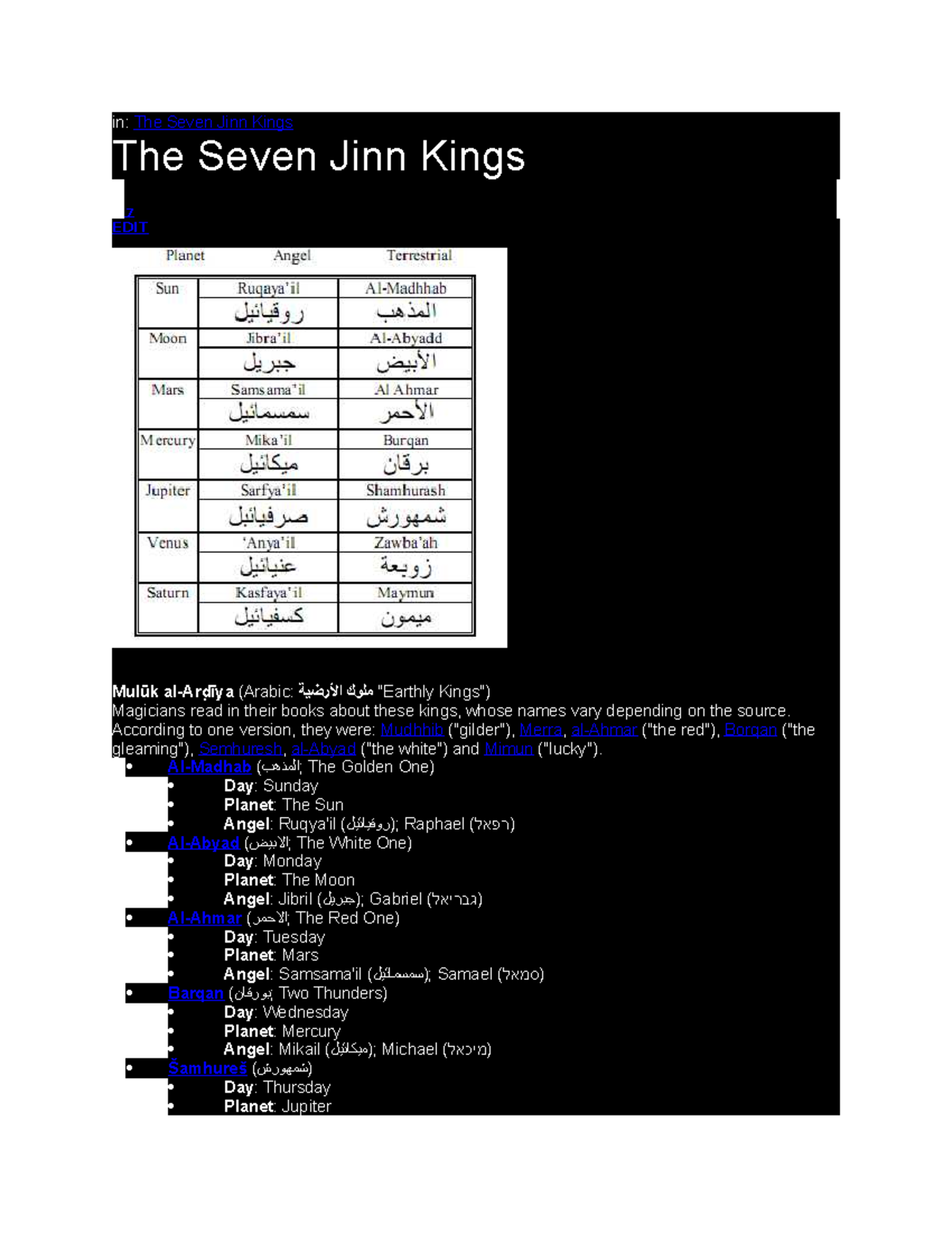 In - tradition and wonders trace back - in: The Seven Jinn Kings The Seven Jinn Kings 7 EDIT ...
