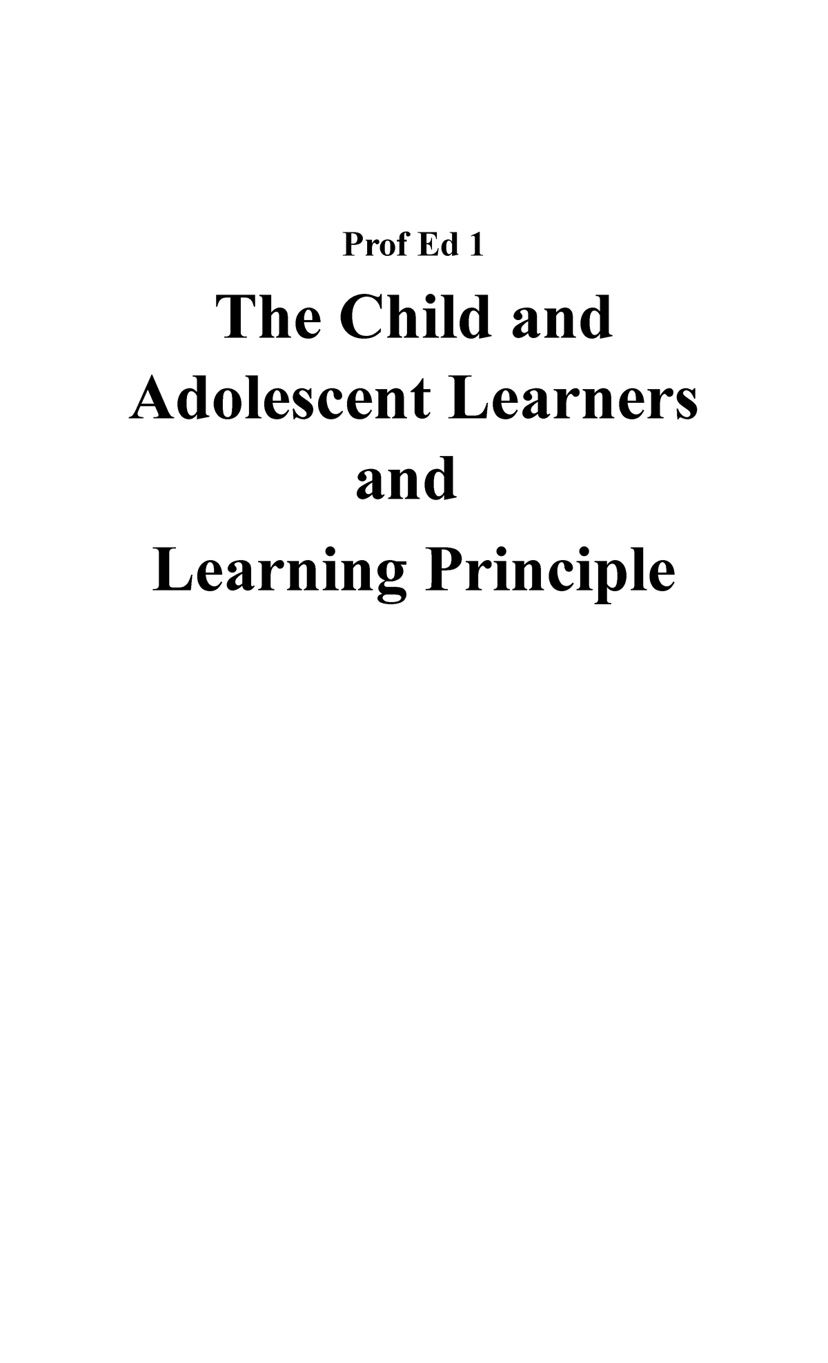 Answers for the Activities in the book ProfEd Books - Elementary ...