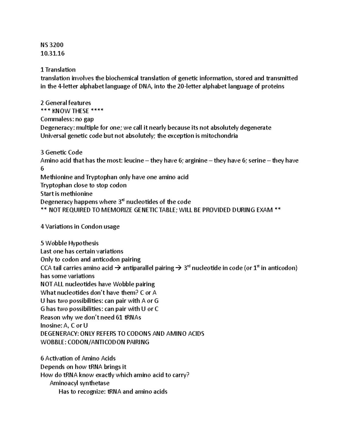 NS 3200 10 - Lecture notes 8 - NS 3200 10. 1 Translation translation ...