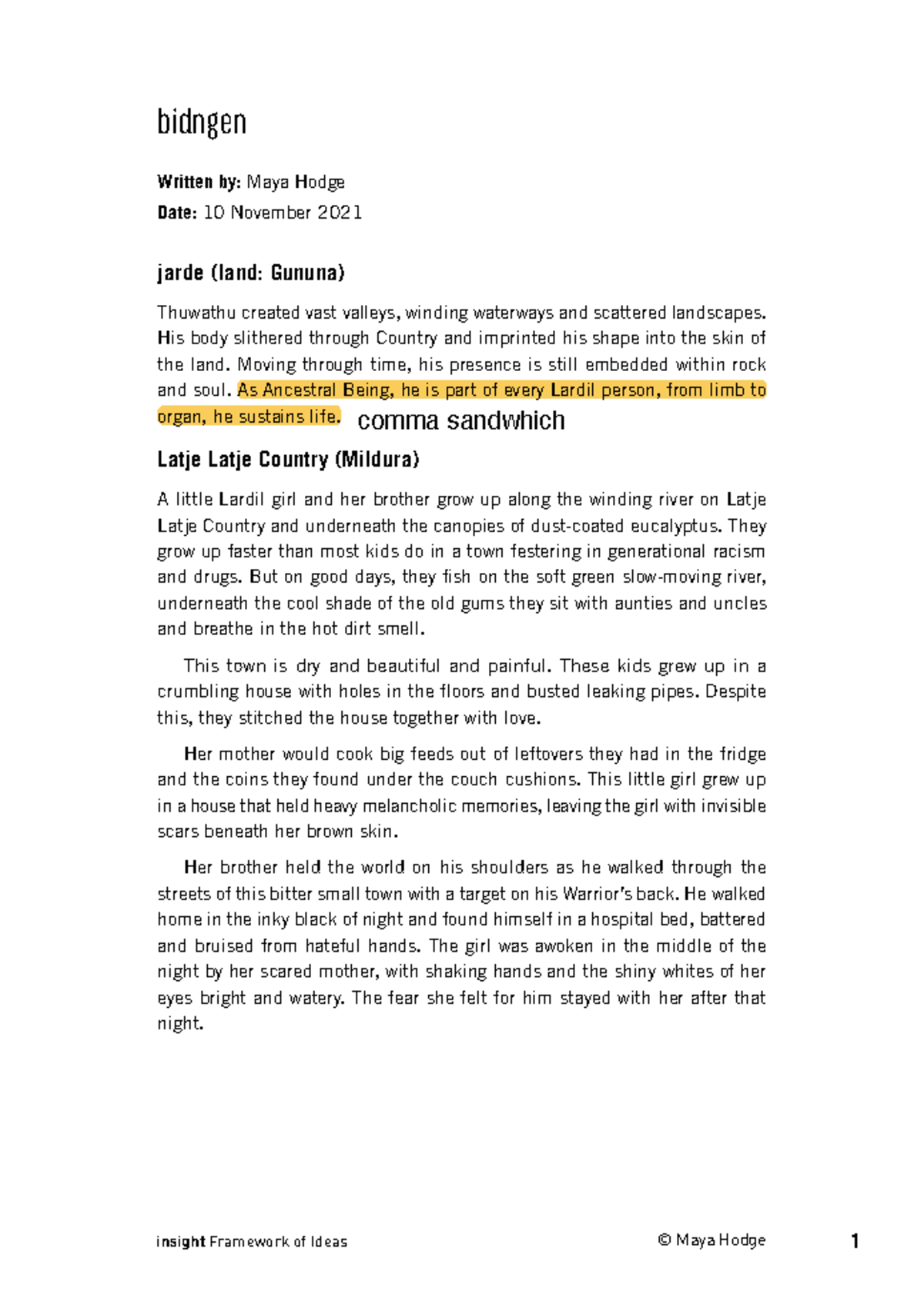 Fw personal journeys pg35 lk1 bidngen - bidngen Written by: Maya Hodge ...