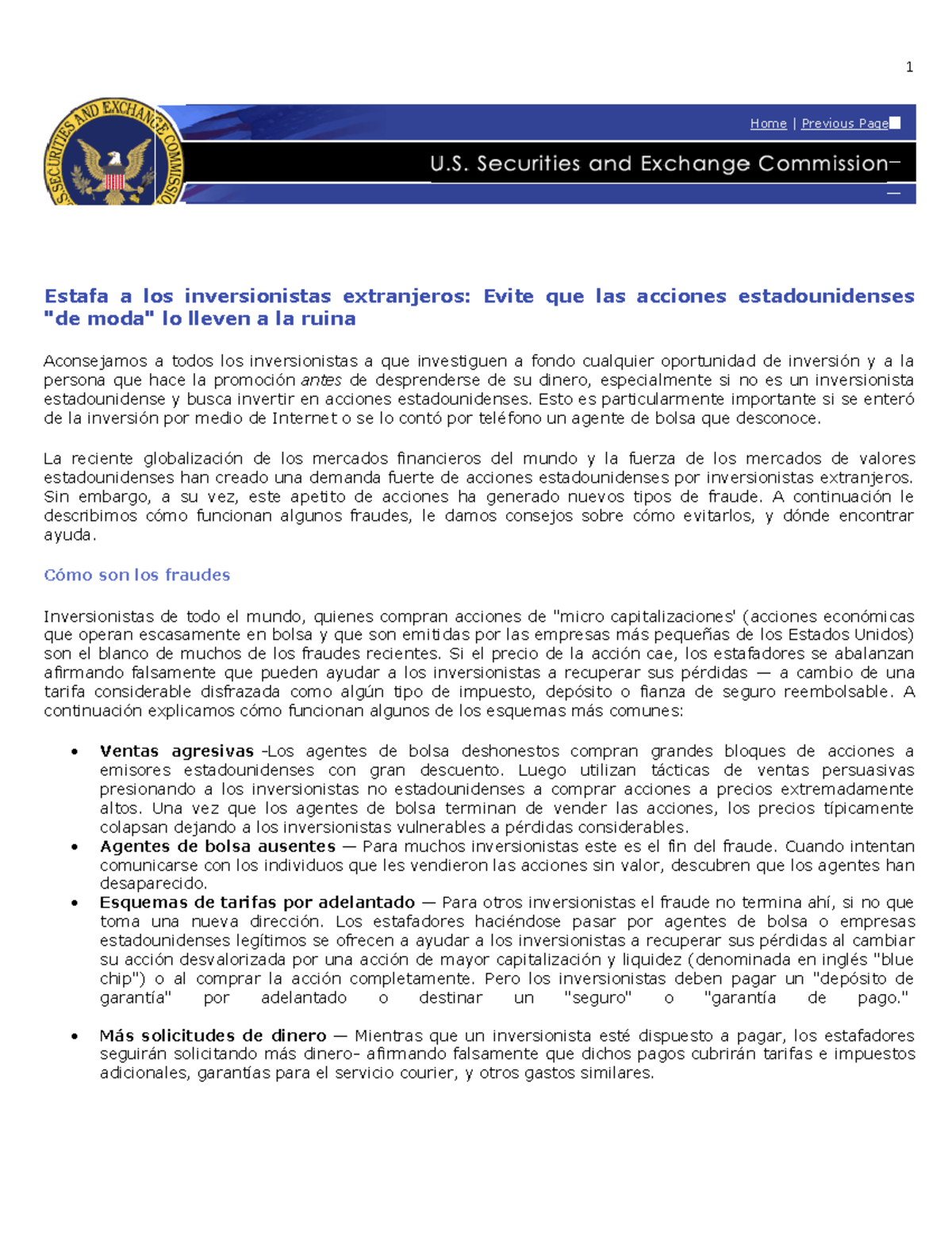MFII 1.SEC-Mercado Accionario - Home | Previous Page Estafa a los inversionistas extranjeros ...