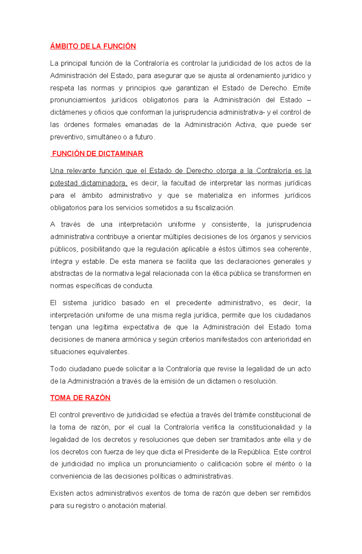 Ámbito DE LA Funció 1 - resumen de estudio - ÁMBITO DE LA FUNCIÓN La ...