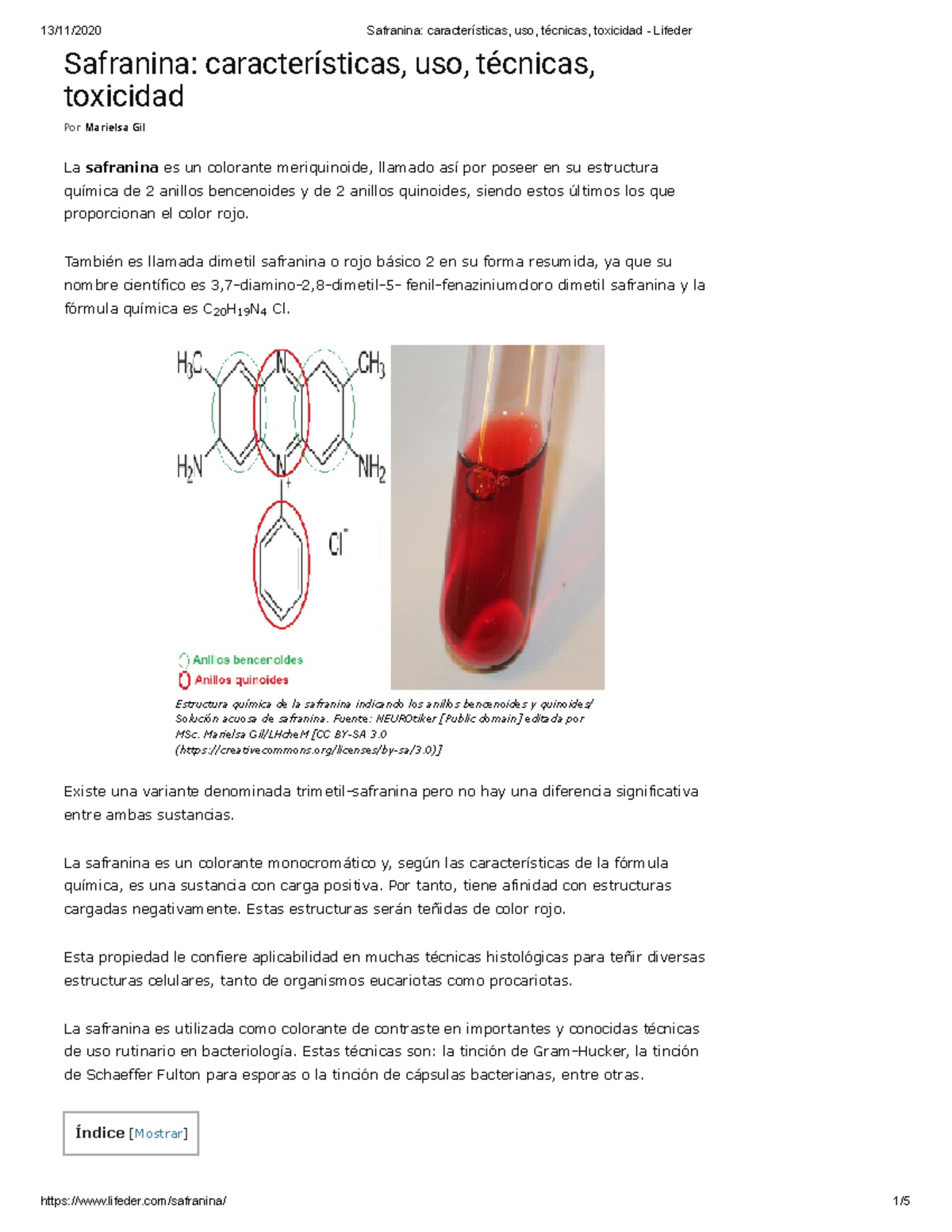 3 de ago 2019 Safranina características, uso, técnicas, toxicidad ...