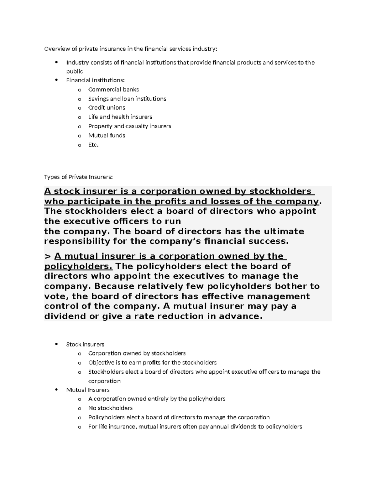 Chapter 5 Notes - Summary Principles of Risk Management and Insurance ...