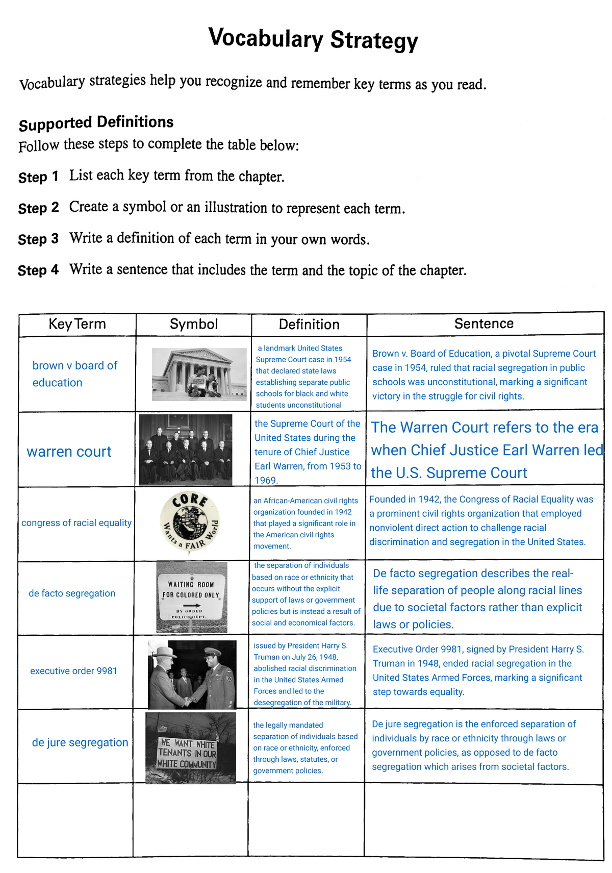 - vocabulary strategy sheet - Studocu