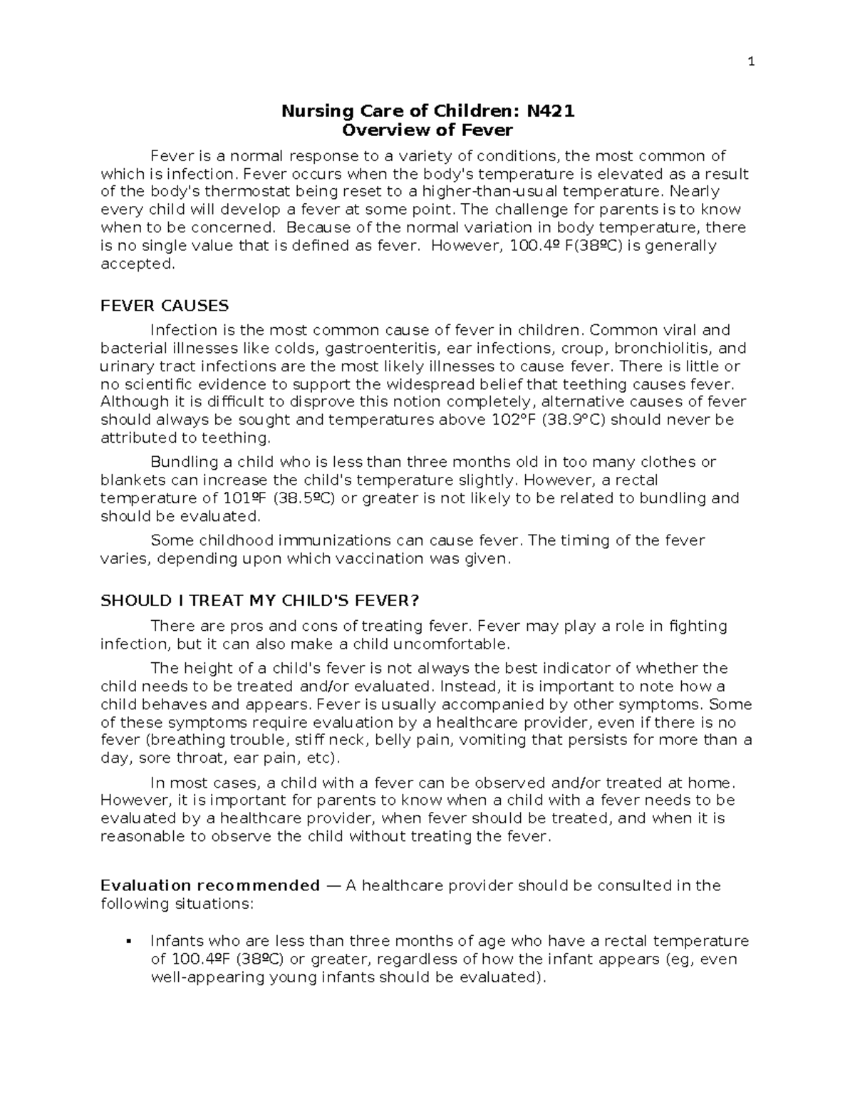 Is Fever Good or Bad - Nursing Care of Children: N Overview of Fever ...