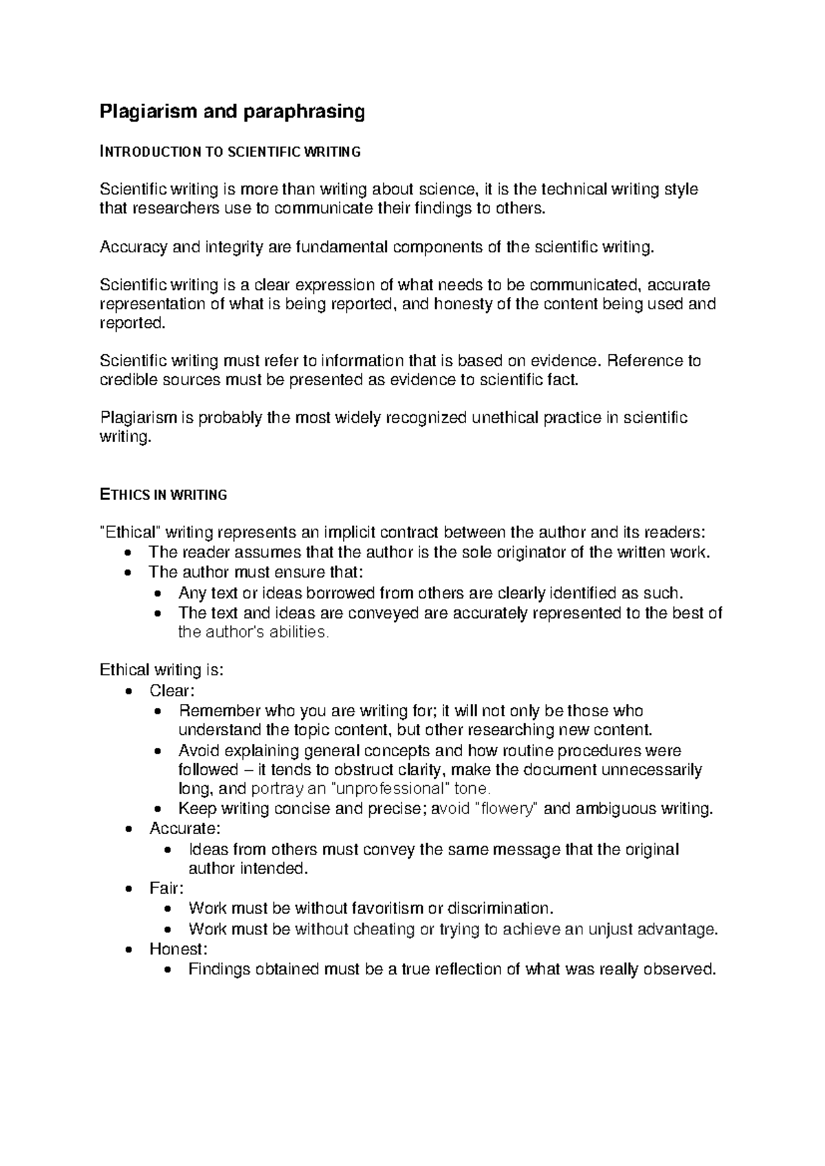 Plagiarism and paraphrasing - Plagiarism and paraphrasing INTRODUCTION ...