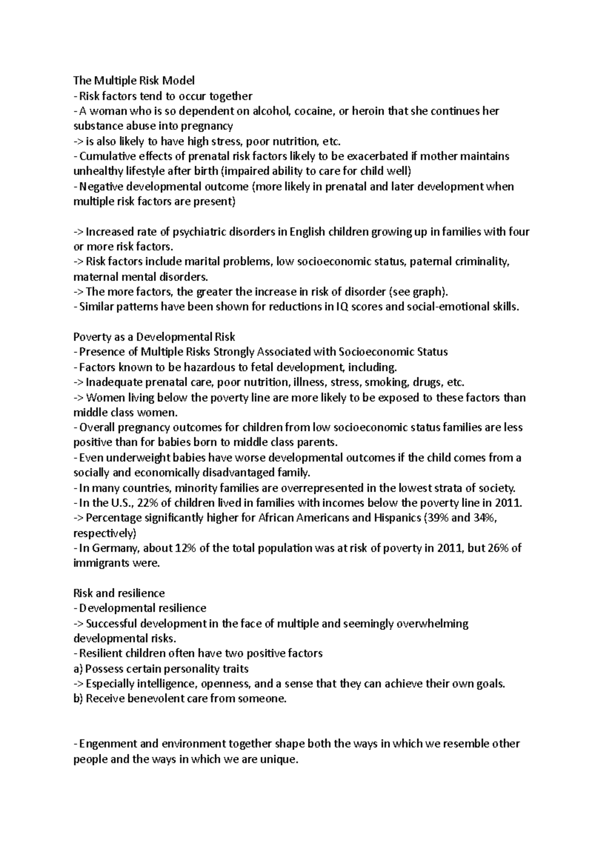 The Multiple Risk Model - The Multiple Risk Model Risk factors tend to ...