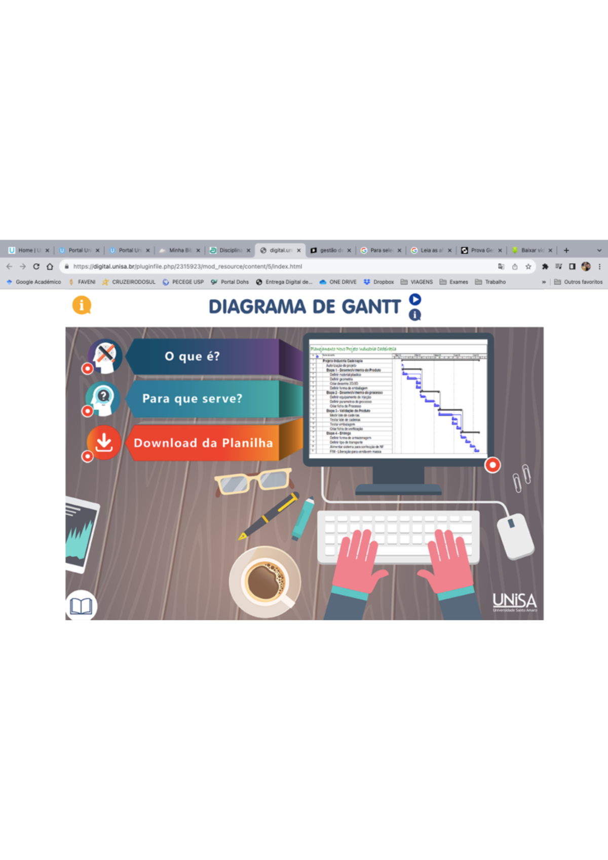Diagrama de Gantt - Gestão de Projetos - Studocu