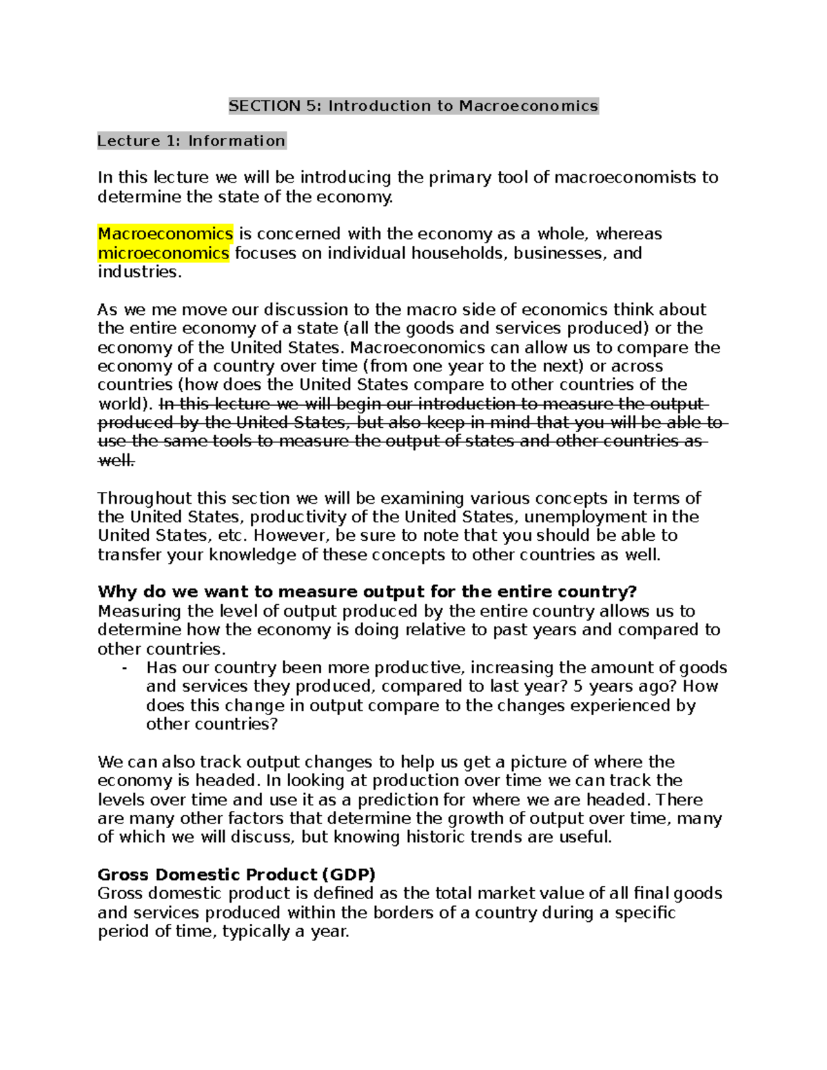 Section 5 - Lecture notes 1-10 - SECTION 5: Introduction to ...