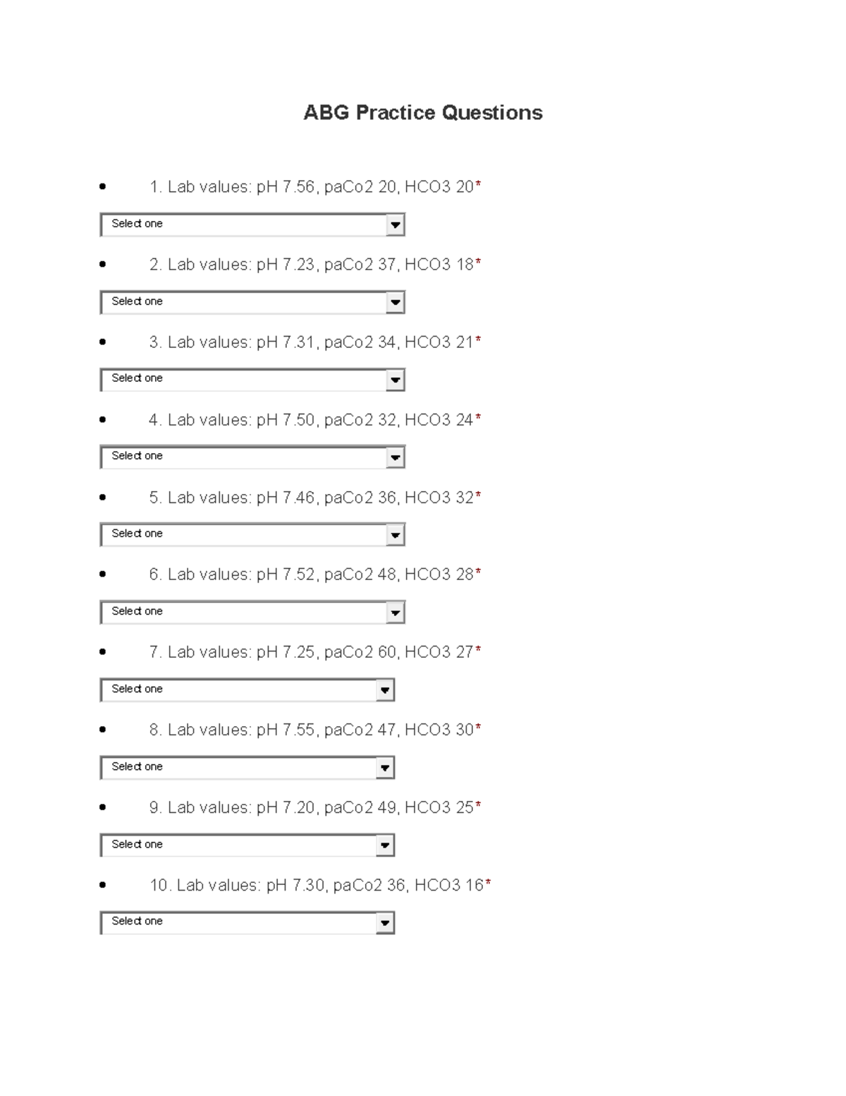 ABG Worksheet. Acid base balance wksh - NUR-152 - ECC - Studocu