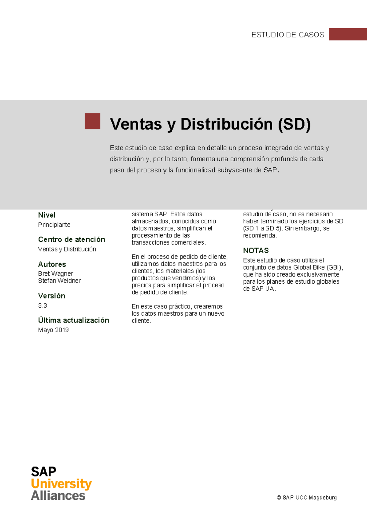 SAP SD EN ESPAÑOL - Producto S/4HANA 1809 Bicicleta global Fiori Nivel ...