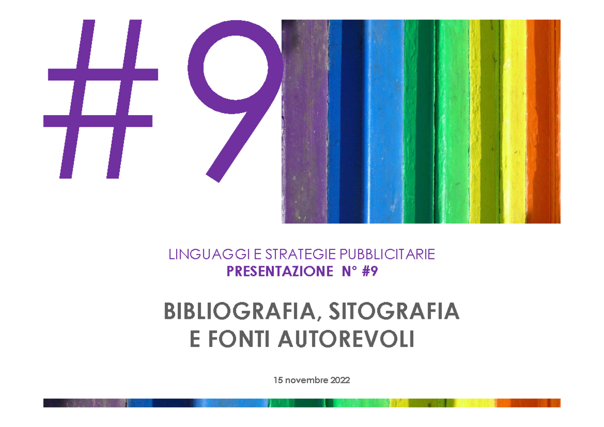 #9. 2022 - Bibliografia e fonti autorevoli 2 - LINGUAGGI E STRATEGIE ...